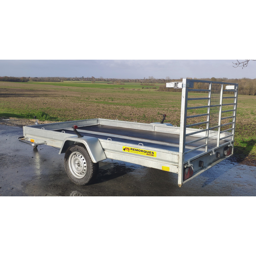Remorque plateaux Multi-usages BOP 737 PTAC 750 kg Dimensions 294 x 172 cm