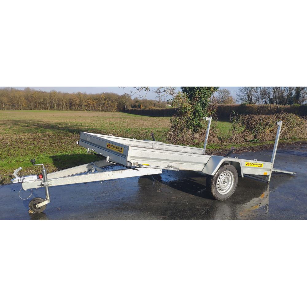 Remorque plateaux Multi-usages BOP 737 PTAC 750 kg Dimensions 294 x 172 cm